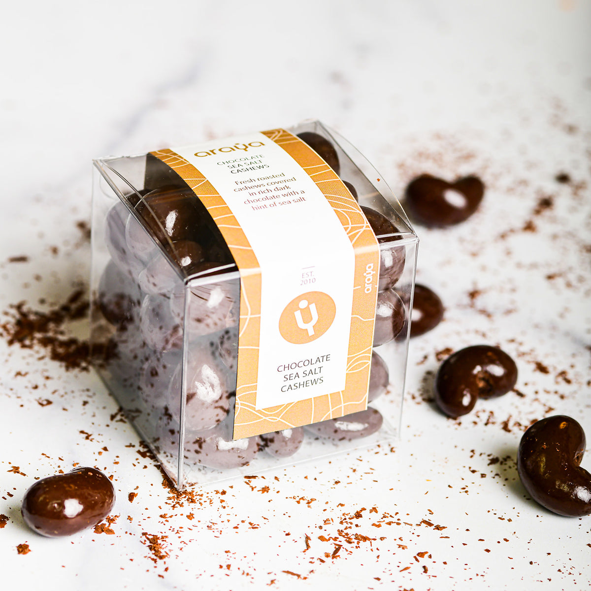 Dark Chocolate Sea Salt Cashews – Araya Artisan Chocolate